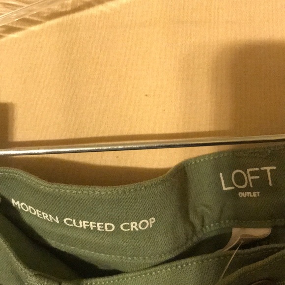 LOFT | Pants & Jumpsuits | Loft Womens Modern Cuffed Crop Green Pants ...